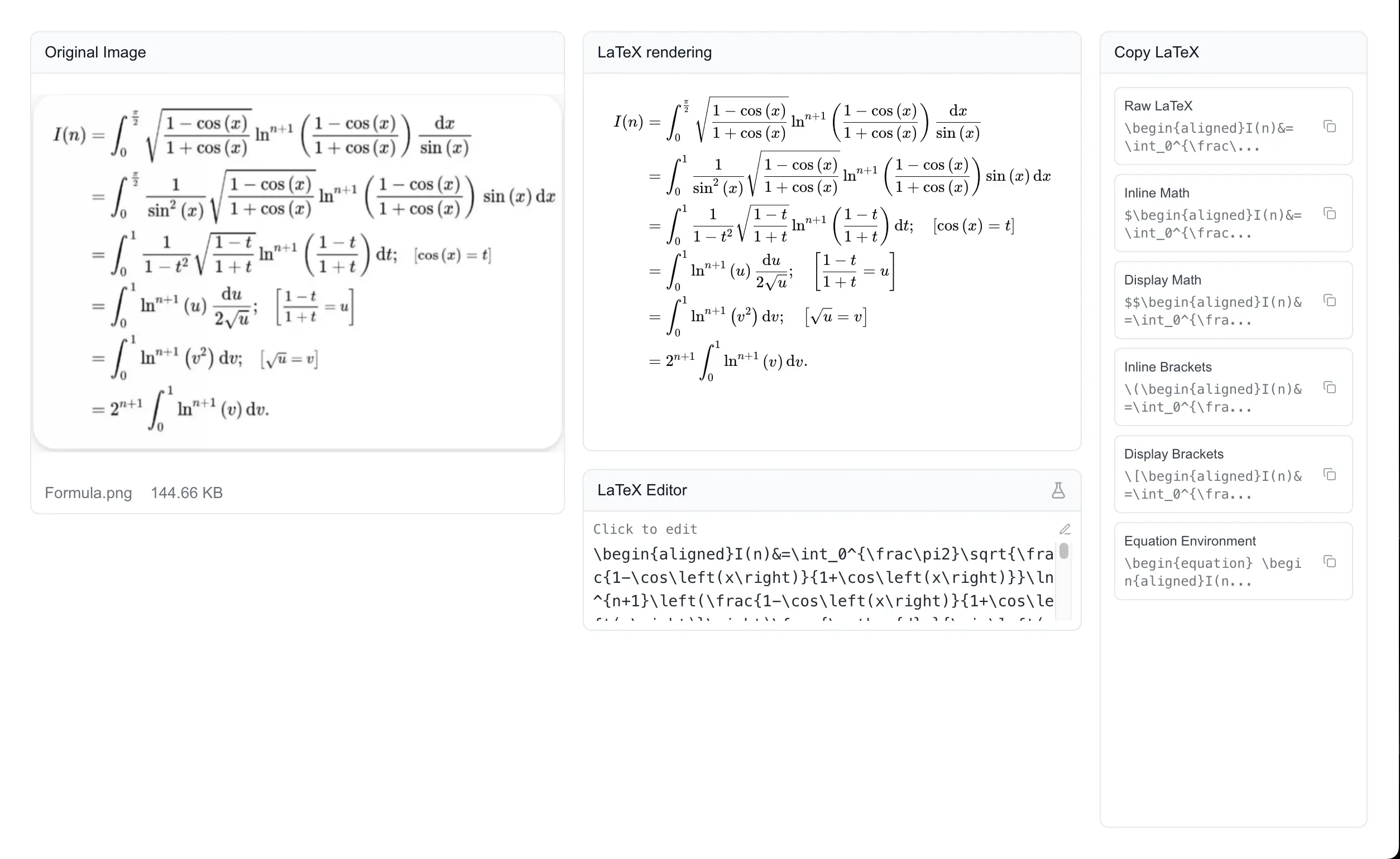 Free Online Image to LaTeX Converter & Equation to LaTeX